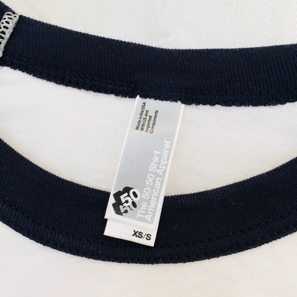 American Apparel | Tops | American Apparel Cropped Baseball Tee | Poshmark